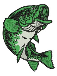 Bass Fish Embroidery Design | EmbroideryDesigns.com