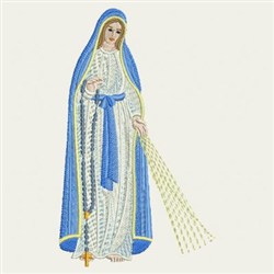 Virgin Mary Rosary Embroidery Design | EmbroideryDesigns.com