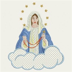 Virgin Mary Rosary Embroidery Design | EmbroideryDesigns.com