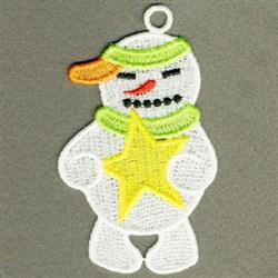 FSL Snowman Ornament Embroidery Design | EmbroideryDesigns.com