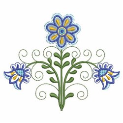 Jacobean Flowers Embroidery Design | EmbroideryDesigns.com