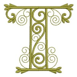 Curly Letter T Embroidery Design | EmbroideryDesigns.com