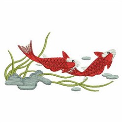 Swimming Koi Fish Embroidery Design | EmbroideryDesigns.com