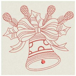 Redwork Bell Embroidery Design | EmbroideryDesigns.com