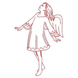 Redwork Angel Embroidery Design | EmbroideryDesigns.com