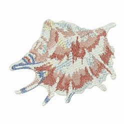 Watercolor Conch Embroidery Design | EmbroideryDesigns.com