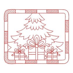Redwork Christmas Tree Embroidery Design | EmbroideryDesigns.com