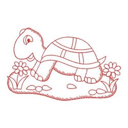 Redwork Cute Tortoise Embroidery Design | EmbroideryDesigns.com