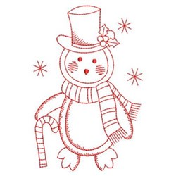 Redwork Penguin Embroidery Design | EmbroideryDesigns.com