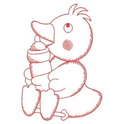 Redwork Baby Duck Embroidery Design | EmbroideryDesigns.com
