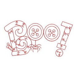 Redwork Crafty Halloween Embroidery Design | EmbroideryDesigns.com