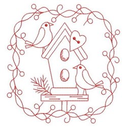 Redwork Birds Embroidery Design | EmbroideryDesigns.com