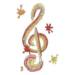 Painted Treble Clef Embroidery Design | EmbroideryDesigns.com