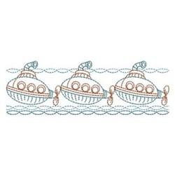 Submarine Border Embroidery Design | EmbroideryDesigns.com