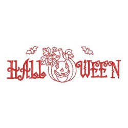 Redwork Halloween Pumpkin Embroidery Design | EmbroideryDesigns.com