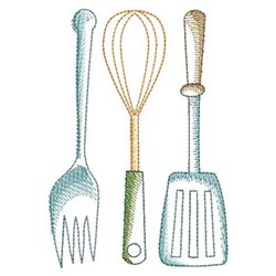Kitchen Utensils Embroidery Design | EmbroideryDesigns.com