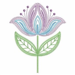 Colorful Jacobean Flower Embroidery Design | EmbroideryDesigns.com