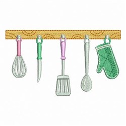 Kitchen Utensil Border Embroidery Design | EmbroideryDesigns.com