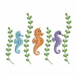 Underwater Seahorse Border Embroidery Design | EmbroideryDesigns.com