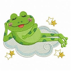 Good Night Frog Embroidery Design | EmbroideryDesigns.com