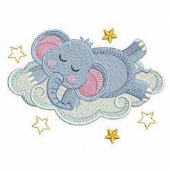 Good Night Elephant Embroidery Design | EmbroideryDesigns.com