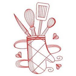 Redwork Kitchen Embroidery Design | EmbroideryDesigns.com