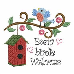 Every Birdie Welcome Embroidery Design | EmbroideryDesigns.com