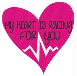 My Heart Is Racing Embroidery Design | EmbroideryDesigns.com