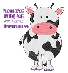 Pampered Cow Embroidery Design | EmbroideryDesigns.com