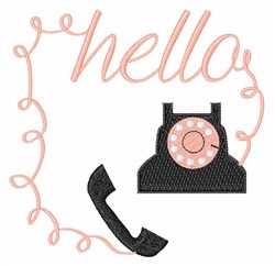 Hello Telephone Embroidery Design | EmbroideryDesigns.com