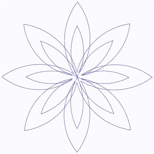 Flower Outline Continuous Stitch Embroidery Designs, Machine Embroidery ...