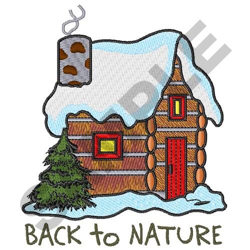 Mountain Cabin Embroidery Design