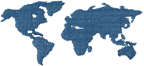 World Map Embroidery Design - Hayley Drumwright