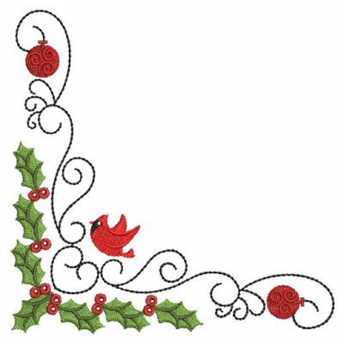 Christmas Cardinal Border Clip Art