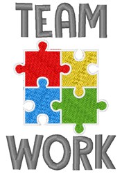 Autism Team Work Embroidery Design | EmbroideryDesigns.com