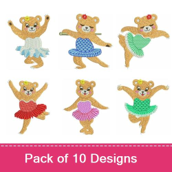 Dancing Bears Embroidery design pack by Ace Points, Embroidery Packs on ...