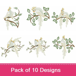Crested Cockatoo Embroidery design pack by Ace Points, Embroidery Packs ...