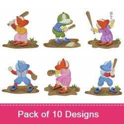 Baseball Player Embroidery design pack by Ace Points ...