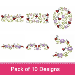 Heirloom Ladybug Decor Embroidery design pack by Ace Points ...