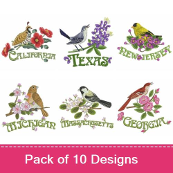 State Birds Embroidery design pack by Ace Points, Embroidery Packs on ...