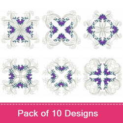 Floral Enticement Quilt 5 Embroidery design pack by Ace Points ...