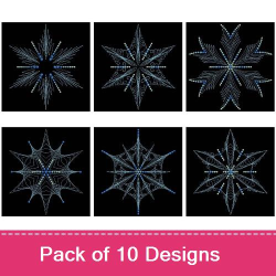 Rippled Snowflakes 2 Embroidery design pack by Ace Points, Embroidery ...