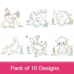 Vintage Farm Life Embroidery design pack by Ace Points, Embroidery ...