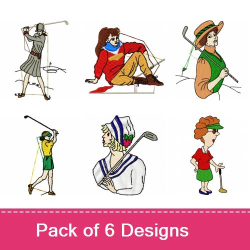 Women Golfers Embroidery design pack by Ann The Gran ...