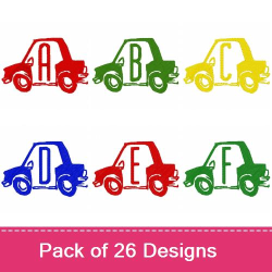 Car Letters Embroidery design pack by Ann The Gran | EmbroideryDesigns.com