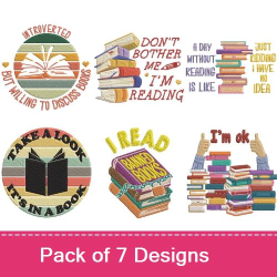 Book Lover Embroidery design pack by Artsy Knots, Embroidery Packs on ...