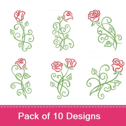 Rose Pack Embroidery design pack by Artsy Knots, Embroidery Packs on ...