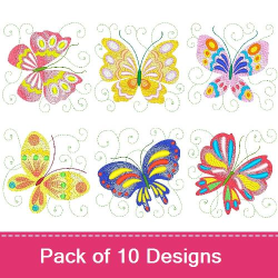Butterflies Embroidery design pack by Artsy Knots, Embroidery Packs on ...