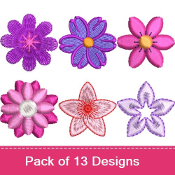 Blooming Flowers Pack Embroidery design pack by Artsy Knots, Embroidery ...