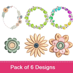 Floral Designs Embroidery design pack by Artsy Knots, Embroidery Packs ...
